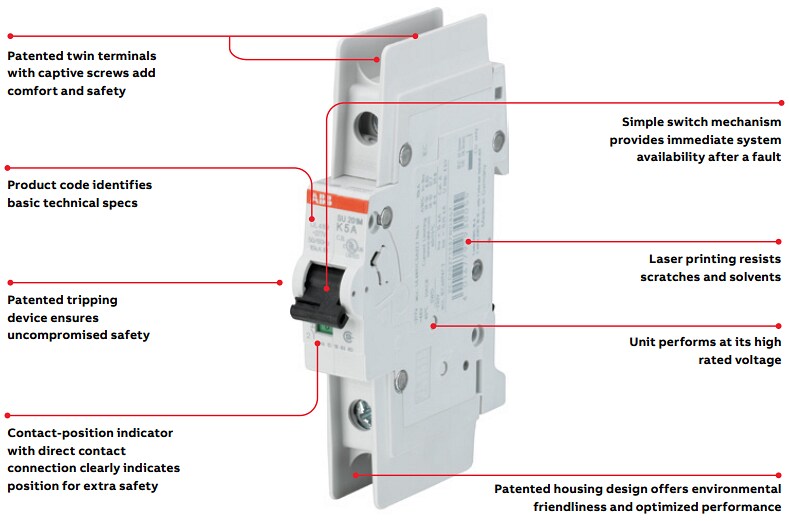ST200M Miniature Circuit Breakers - ABB | Mouser
